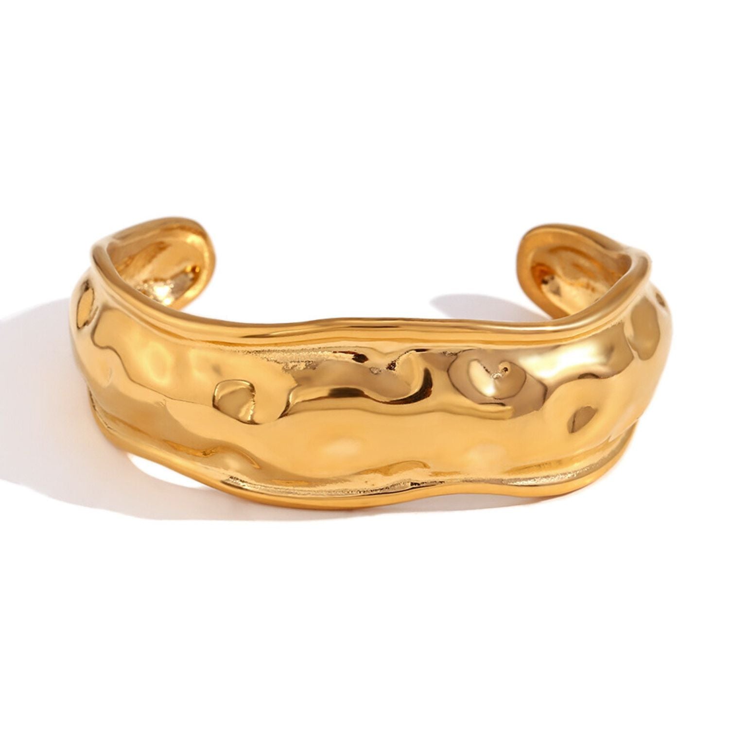 Jordana Hammered Wide Open Cuff Bracelet – Olivia Le